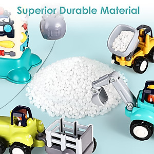 iPlay, iLearn Toddler Construction Crane Music Toys, Baby Activity Cube w/ 4 Inertia Push Go Vehicles Cars, Tractor Backhoe Dump Truck, Birthday Gifts Set 18 24 Month 2 3 4 5 Year Old Infant Boys Kids