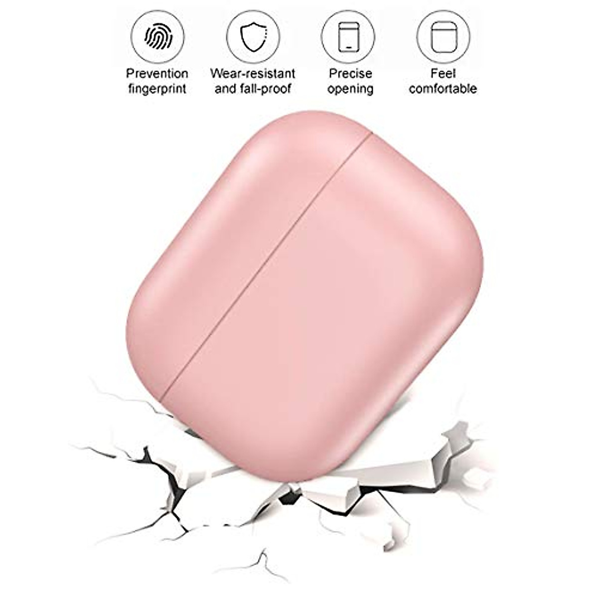Airpods Pro Case Cover,AirPods Pro Case Protection No Keychain,Silicon Ultra-Thin Soft Cover Skin Compatible with Airpods Pro(Pink)