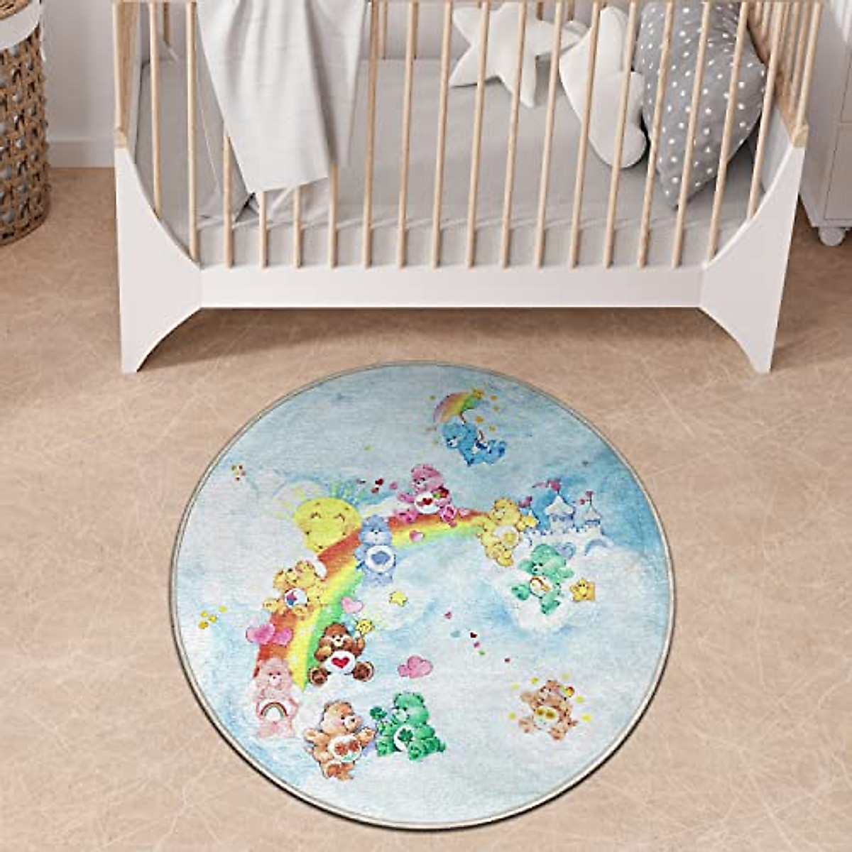 Well Woven Care Bears Castle in The Sky 3'3" Round Blue Area Rug