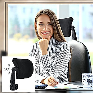Juexica Chair Headrest Attachment Chair Adjustable Headrest Black Mesh Nylon Frame Head Rest Head Support Cushion Head Elastic Sponge Pillow for Desk Chair, 1.8 x 10 x 5.5 Inch (Screw Style)