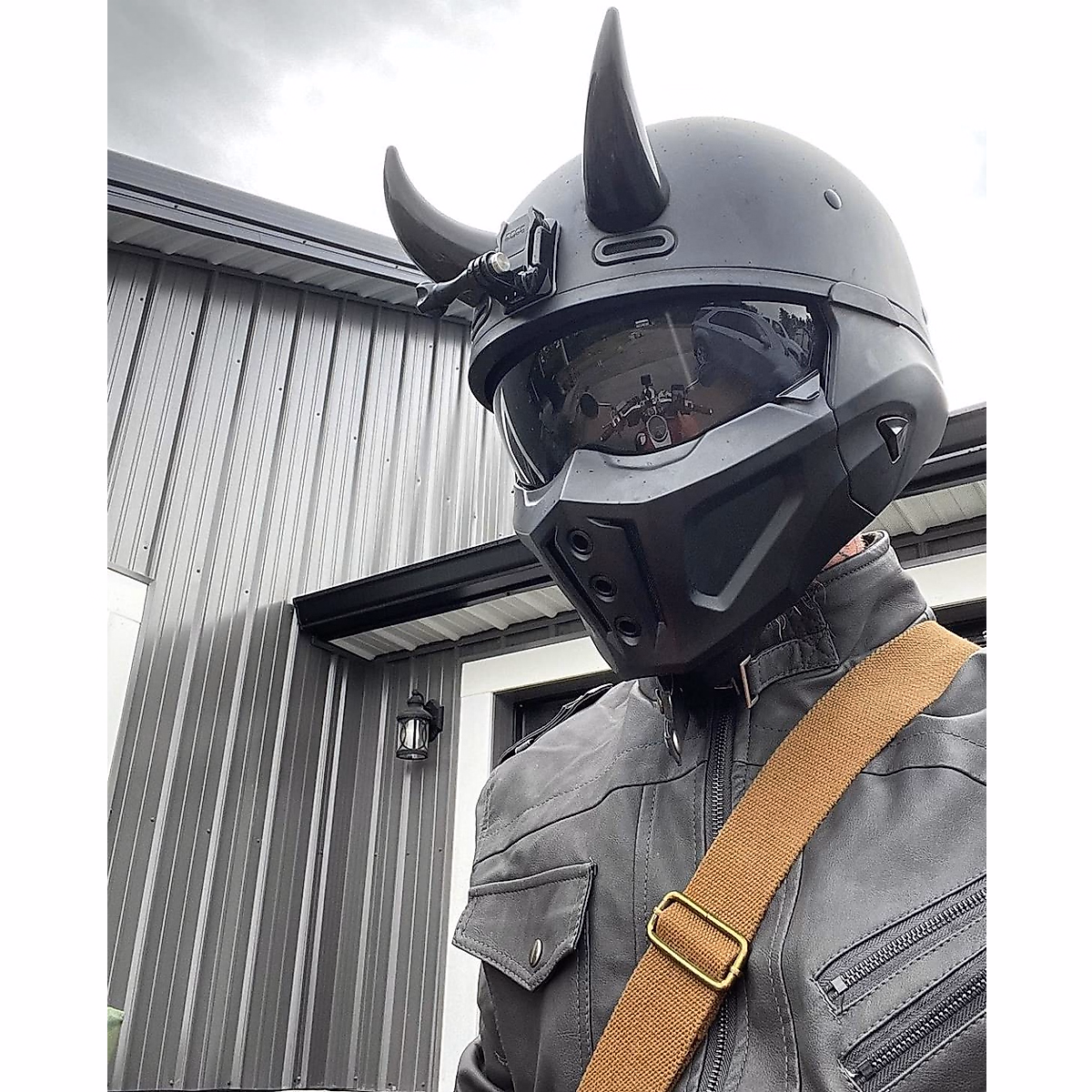 Helmet Flair MagNeatOhz Large Black Horns for Helmet | Made in USA | Helmet Accessory for Motorcycle Helmet, Bike Helmet, Ski Helmet | Magnetic & Interchangeable | Pair (Helmet Not Included)