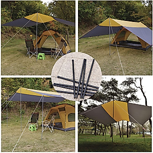 fshihine Tarp Poles Camping Pole Set of 4, 78''Adjustable Portable Steel Tent Poles with Storage Bag for Canopy, Shelters, Awnings, Hiking, Backpacking, Rainfly, Outdoor Camping