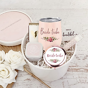 CARAKNOTS Bride Tribe Wine Tumbler Bride Tribe Gifts Wedding Bachelorette Party Gifts for Bride Tribe Tumbler Wedding Tumbler for Bride Tribe Cups Bridesmaid Gifts for Team Bride Wine Glass Pink 12 OZ