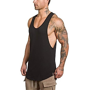 Muscle Killer 3 Pack Men's Muscle Gym Workout Stringer Tank Tops Bodybuilding Fitness T-Shirts (Black+Gray Green+ALOT,Medium)