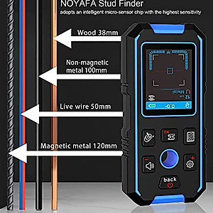 NOYAFA Stud Finder for Walls, Rechargeable Stud Finder Wall Scanner Wall Metal Detector for Wood Magnetic Metal AC Wire, Support Voice Broadcast, HD LCD Screen