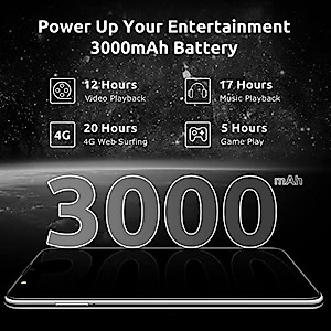 Xgody V40 Unlocked Cell Phones, 6.1 Inch 4G Smartphones, Android 10.0 OS with Free Dual SIM Quad Core, Dual 5MP Camera, 3000 mAh Battery, Face Unlocking (Black)