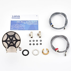 2024 NEW Metal Faucet Glass Rinser for Kitchen Sink - Upgraded Hot and Cold Switching 360° Rotating Cup Washer, Faucet Bottle Cleaner Washer for Sink Attachment, Bar Cup Rinser (Brushed Nickel)