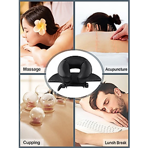 EBANKU Massage Table Face Cradle Cushion, Face Cradle Down Tabletop Massage Kit Adjustable Massage Table Headrest Face Pillow with Platform for Massage Chair SPA Bed (Black)