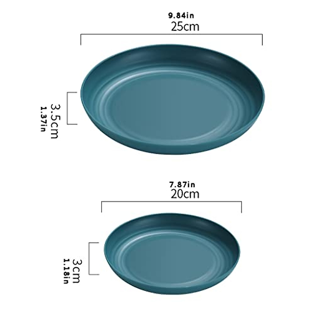 ROLTIN ?Kitchen Dinner Plates Sets Round Plate Dish Plate Household Fruit Bowl Dish Kitchen Dish Plate for Salad Candy Dessert Fruit Pastry Plate Set 4-pack Ceramic Flat Plates