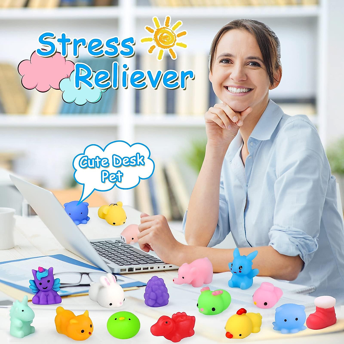 75Pcs Squishies Mochi Squishy Toys Party Favors for Kids Kawaii Mini Squishies Animal Stress Relief Toy Bulk Treasure Box Toys for Classroom Prizes Back to School Birthday Gifts for Boys Girls