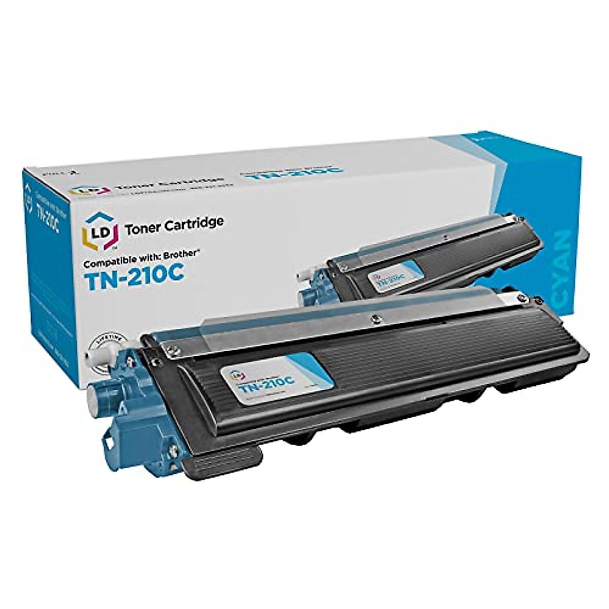 LD Compatible Toner Cartridge Replacement for Brother TN210C (Cyan)