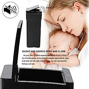 13 Gallon Touch Free Automatic Trash Can High Capacity Plastic Garbage Can Trash Bin with Lid for Kitchen Living Room Office Bathroom 50L Electronic Motion Sensor Automatic Trash Can - Black