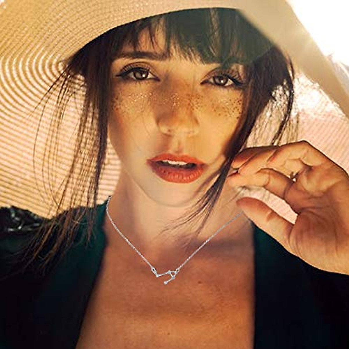 2Pcs Silver Taurus Necklace for Women 12 Constellation Sign Necklace CZ Astrology Zodiac Star Necklace Birthday Gifts with Message Card (Taurus)