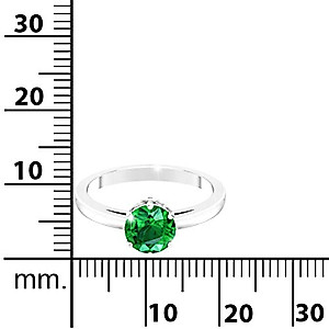 Belinda Jewelz Womens 925 Sterling Silver Classic Solid Band Solitaire Center Round 7 mm Gemstone Timeless Engagement Wedding Jewelry Accessory Fine Ring (7)