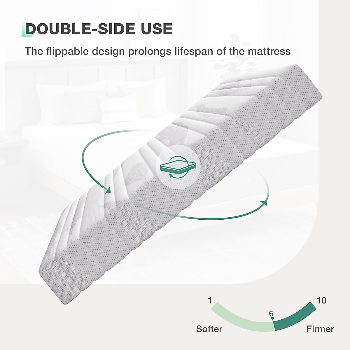 Novilla Twin Size Mattress, 10 Inch Memory Foam Mattress Twin with Bamboo Charcoal Foam for Cool Sleep & Pain Relief & Motion Isolating, Twin Mattress in a Box, Medium Firm