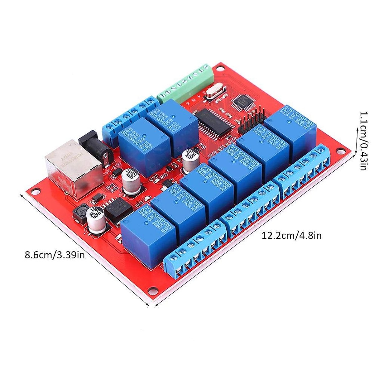 Kadimendium Ethernet Relay Board 8-Channel Network Switch TCP UDP Module Controller Circuit Board LAN Ethernet Electronic kit
