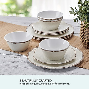 Pfaltzgraff Chateau 12 Piece Outdoor Melamine Dinnerware Set, Service for 4, White