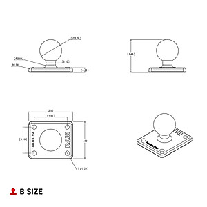 RAM Mounts Ball Adapter with AMPS Plate RAM-B-347U with B Size 1" Ball