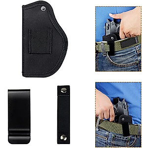 HOEBUG Gun-Holster for Concealed Carry-Gun Holster Fits Pistols iwb/owb 9mm Waistband Bund for Men/Women (Black)