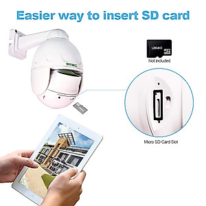 SV3C PTZ Poe Camera Outdoor 5MP Onvif Security Camera, 5X Optical Zoom, Auto Focus, Two-Way Audio, HD Night Vision, Waterproof, APP Motion Alerts, RTSP, Remote View, 24/7 Recording, Wired