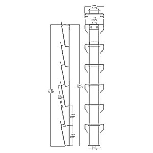 FixtureDisplays® Vertical Wall Mounting 6 Pockets 4 X 6" Greeting Card Post Card Rack 4.7 X 2.2 X 30.3" with Slight Pocket Overlap 11713