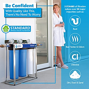 Express Water WH300SCGS Whole House Water Filtration System, Stainless Steel and Express Water Kinetic Degradation Fluxion Replacement Filter