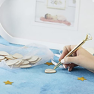 Kate Aspen Baby Shower Guest Book Frame with Wooden Guestbook Alternative, One Size, Cloud/Rain Drops