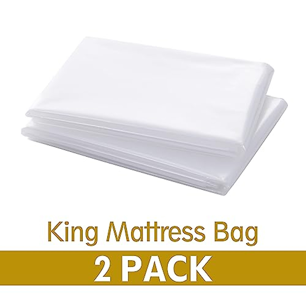 VicMore 2 Pack King Mattress Storage Bags 78-Inch by 100-Inch Mattress Plastic Cover Cal King Size Mattress Bags for Moving Mattress Disposal Bag