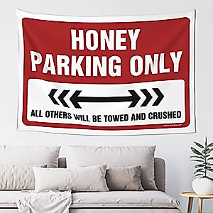 Bedroom Door Decorations Honey Parking Only Tapestry Space Decorations Beer Decorations for Man Cave (Size : 75X100CM)