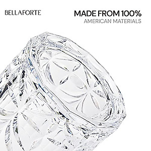 BELLAFORTE Shatterproof Tritan Plastic Short Tumbler, Set of 4, 13oz - Myrtle Beach Drinking Glasses, Unbreakable Glasses for Indoor and Outdoor Use - BPA Free - Clear