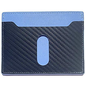 Motorsport Wallet - slim carbon fiber leather with RFID protection card case (Powder Blue)