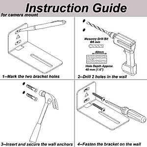 Wall Mount Kit for Wyze Cam Pan V2 V3, Mounting Brackets for WYZE Indoor/Outdoor Home Camera, Wall Holder for Most Cameras, Steel, Screws Installation, White