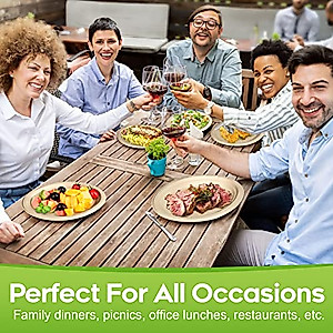 EcoAvance Oval Paper Plates Small, 7 inch Paper Plates 100 Pack, 100% Recycled Paper Plates, Natural Eco Friendly Disposable Plates, Compostable Dessert Plates, Brown Paper Plates Bulk