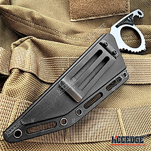 Hunting Knife Tactical Knife Survival Knife 7.5" Fixed Blade Knife With Pressure Retention Sheath Camping Accessories Survival Kit Survival Gear Tactical Gear 79934 (Black)