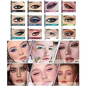 Multi Color Eyeshadow Eyeliner, Metallic Glossy Smoky Eyeliner, Long Lasting Professional Eye Makeup Eyeliner Waterproof Eyeliner Pen Eye Cosmetics Makeup Tools (03 pink)