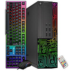 Dell Gaming OptiPlex Desktop RGB Computer PC, Intel Core i7, AMD RX 550 4GB GDDR5, 16GB RAM, 512GB SSD, 24 Inch HDMI Monitor, RGB Keyboard Mouse and Headset, WiFi, Windows 10 Pro (Renewed)
