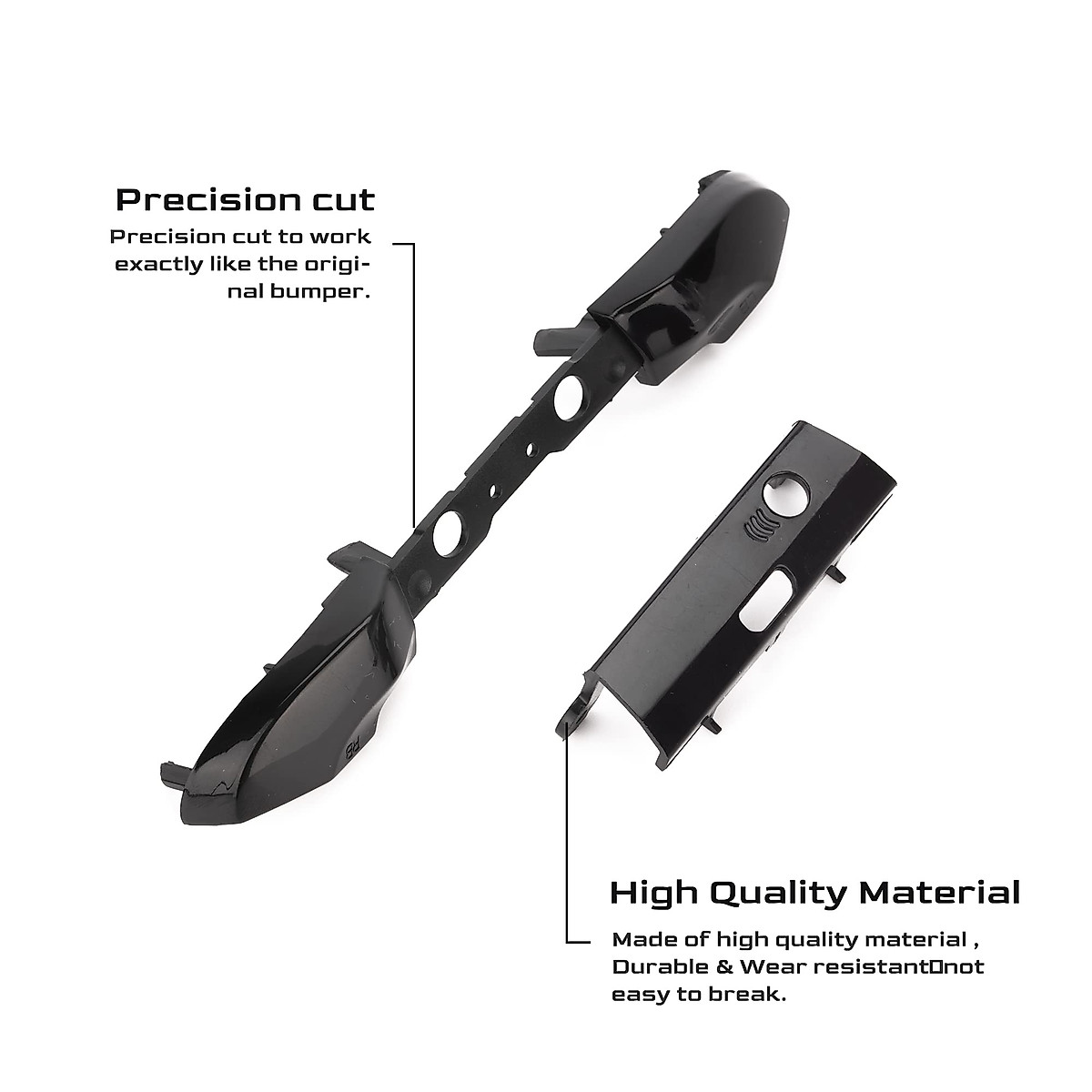 Repair Kit for Xbox One S/X Controller, Thumbsticks, 3D Analog Joysticks, LB RB Bumper, Dpad, ABXY Buttons, Headphone Jack, Replacement Parts for Xbox One Controller(Model: 1708)(Black ABXY)