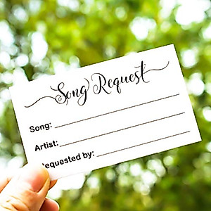 RXBC2011 100 Song Request Cards Play Song at Wedding Reception Prom Dance Party Band DJ Karaoke Music Suggestion Note