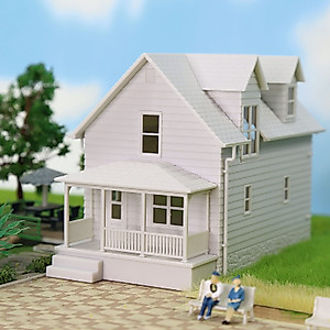 4pcs N Scale Model Blank Buildlings Kit Unassembled Houses for Model Train Layout JZ01JJ (N Scale-4 Units)