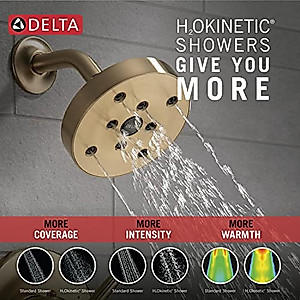 Delta Faucet Trinsic 14 Series Single-Function Shower Trim Kit with Single-Spray H2Okinetic Shower Head, Champagne Bronze T14259-CZ (Valve Not Included)