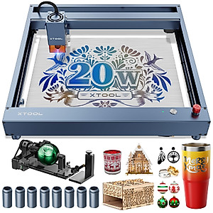 xTool D1 Pro Laser Engraver with RA2 Pro, 20W Output Laser Cutter DIY Laser Engraving Machine, 120W Laser Cutter and Engraver Machine, Laser Engraver for Wood and Metal, Craft Paper, Acrylic, Leather