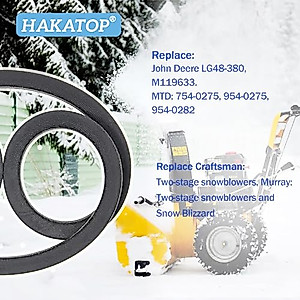 585416MA 585416 Replacement Auger Drive Belt for Murray Sears Craftsman 198548 585416 585416MA Snowblower 1/2 X 38"