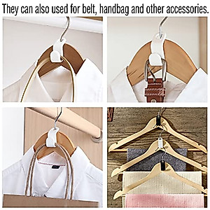 HOLLIHI 60 Pcs Clothes Hanger Connector Hooks,Plastic Cascading Hanger Hooks Extender Clips,Wardrobe Clothing Hangers Connection Hooks for Organizer Closet Cabinet Space Savers Hangers, White