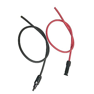 AWTSUNCON Pairs Red+Black of 6AWG Gauge Solar PV Panel Extension Cable PT-Male and Female connectors UL Listed (50)