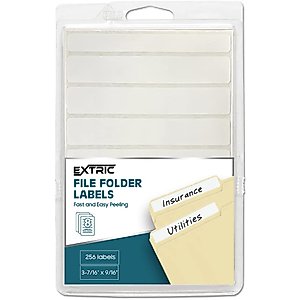 File Folder Labels 32 Sheets File Labels White Stickers a Total of 256 File Labels for File Folders