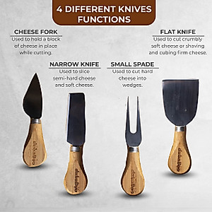 Cheese Board Natural Bamboo Platter with Knife and Forks Set with Ceramic Bowls dubaBoo Charcuterie Platter and Serving Meat, Cheese Board with Slide Out Drawer, Gift for Any Occasion.