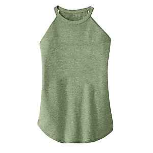 Aniywn Womens Halter Tops Casual Basic Solid Color Tee Shirts Summer Sleeveless Tops Loose Fit Racerback Yoga Tops Blouse Green