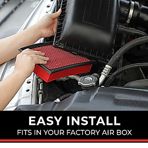 Spectre Essentials Engine Air Filter by K&N: Premium, 50-Percent Longer Life: Fits Select 2010-2021 LEXUS/DODGE/JEEP (ES350, NX300, RX350, Durango), SPA-2457