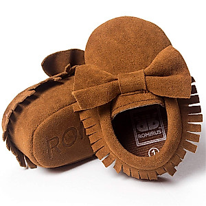 LIVEBOX Infant Baby Girls and Boys Premium Soft Sole Moccasins Tassels Prewalker Anti-Slip Toddler Shoes