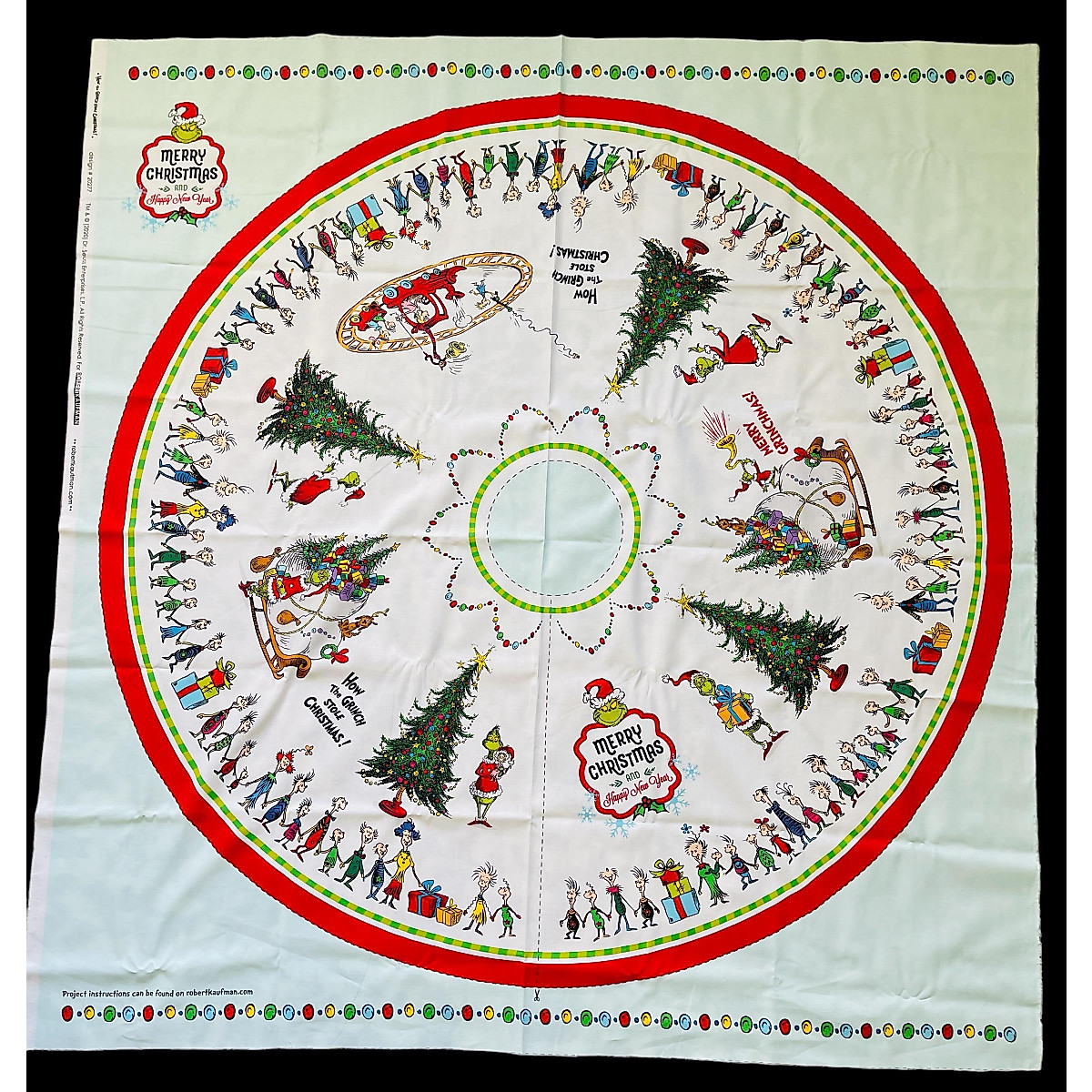 Robert Kaufman Fabrics How The Grinch Stole Christmas Tree Skirt Panel
